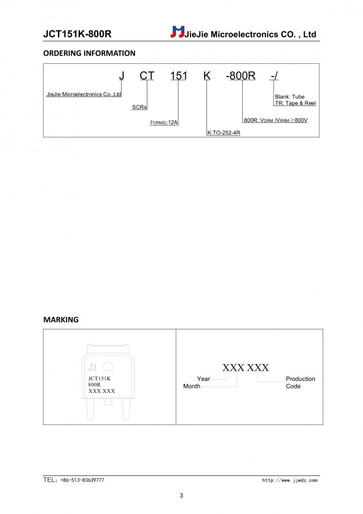 JCT151K-800R datasheet page 3