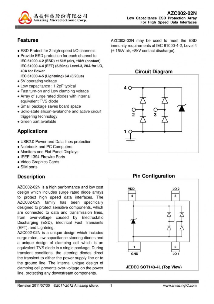 AZC002-02N datasheet page 1