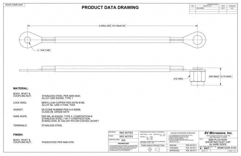 Amphenol M39012/25-3124 product data drawing