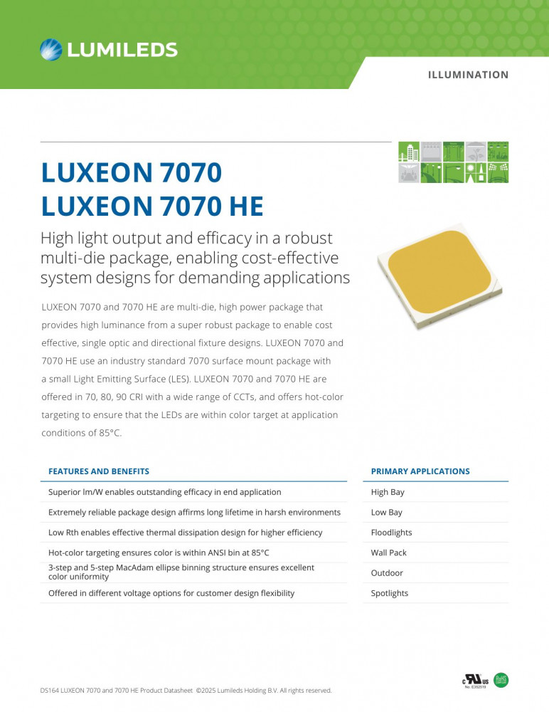 LUXEON 7070 datasheet page 1