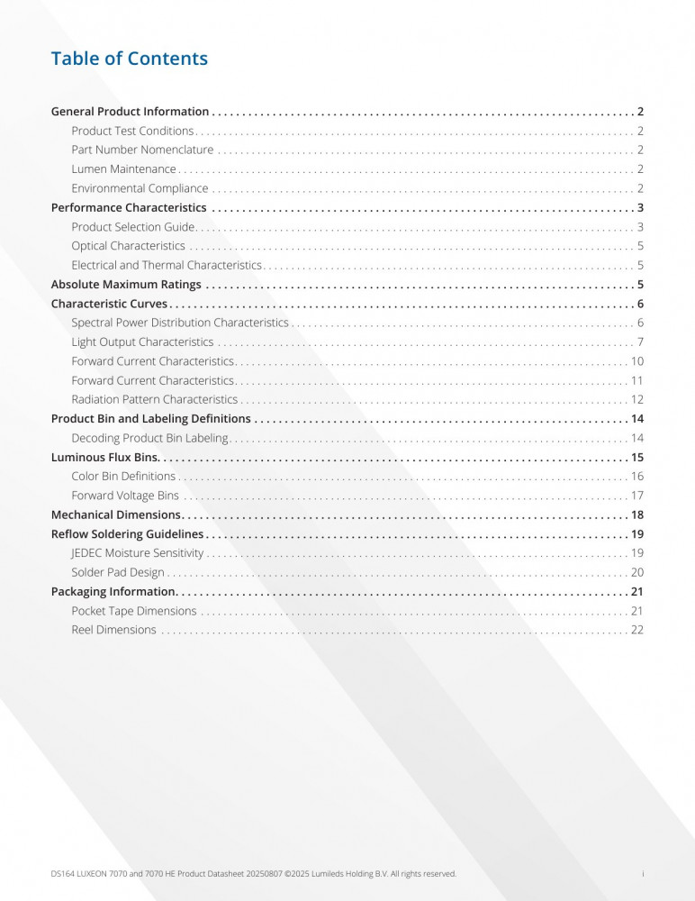 LUXEON 7070 datasheet page 2