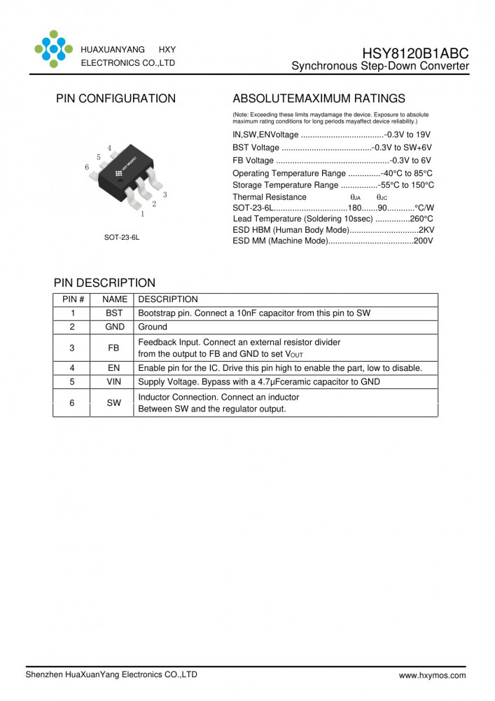 HSY8120B1ABC datasheet page 2