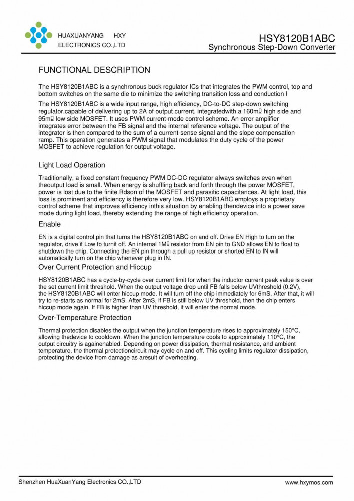 HSY8120B1ABC datasheet page 5