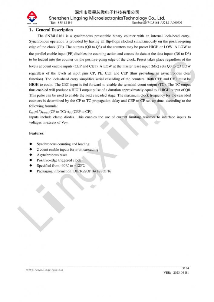 SN74LS161 datasheet page 3