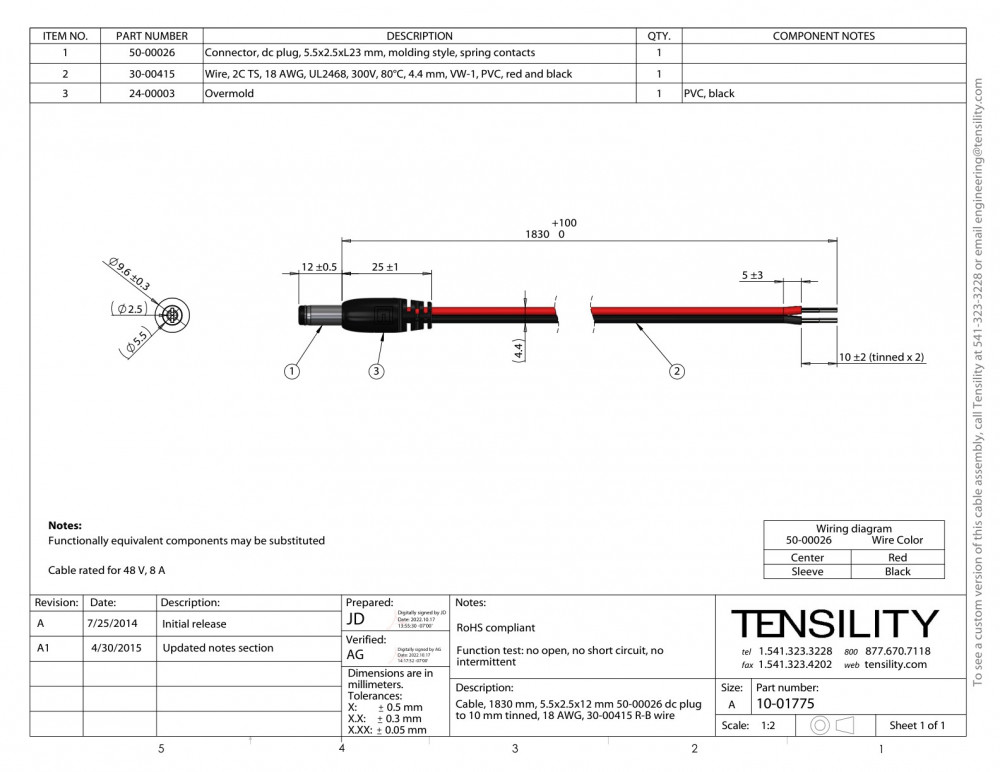 Tensility International 10-01775 product drawing