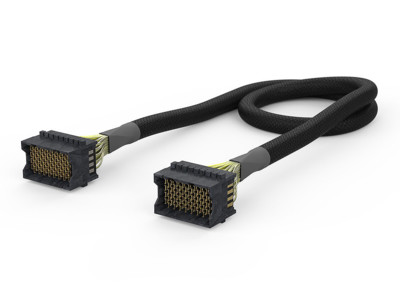 Impulse 4-Pair-to-Impulse 4-Pair Cable Assembly, 90 Ohm, 750.00mm Length, 16 Columns, 64 Differential Pairs for sale