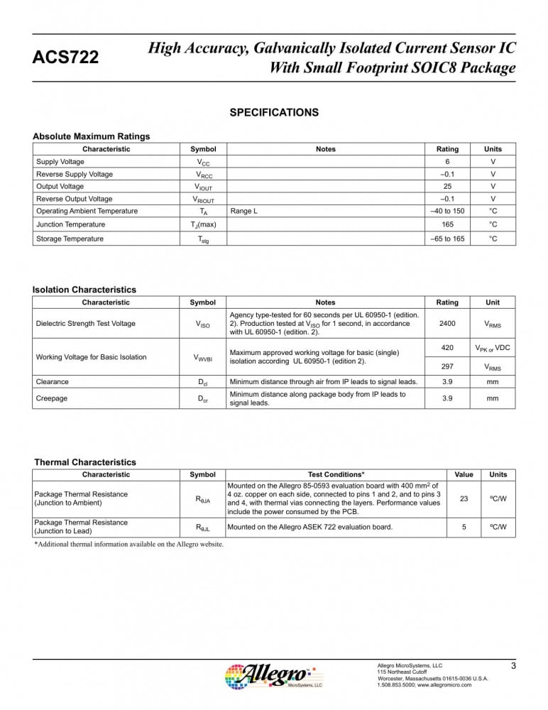 ACS722 datasheet page 3