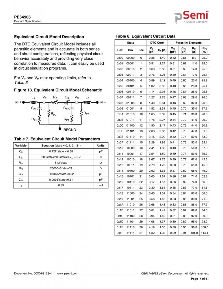 PE64906B-Z datasheet page 7