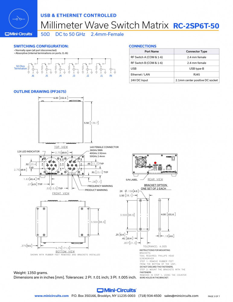 RC-2SP6T-50 product documentation page 3
