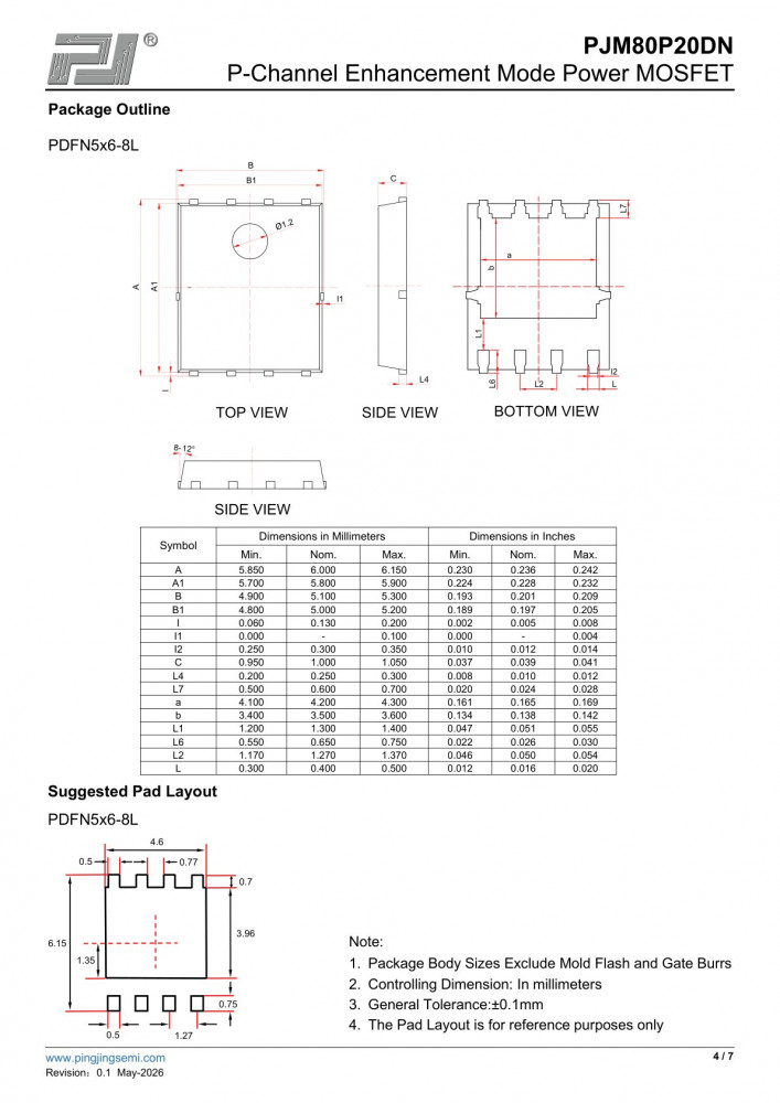 PJM80P20DN technical document page 4