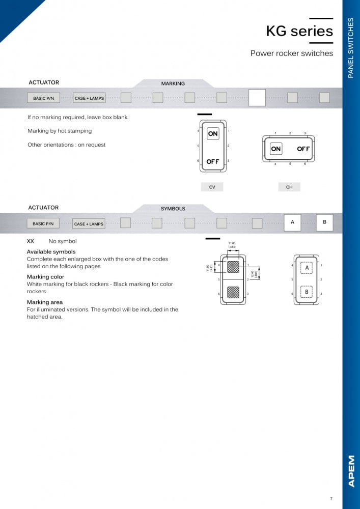 APEM KG series datasheet page 7