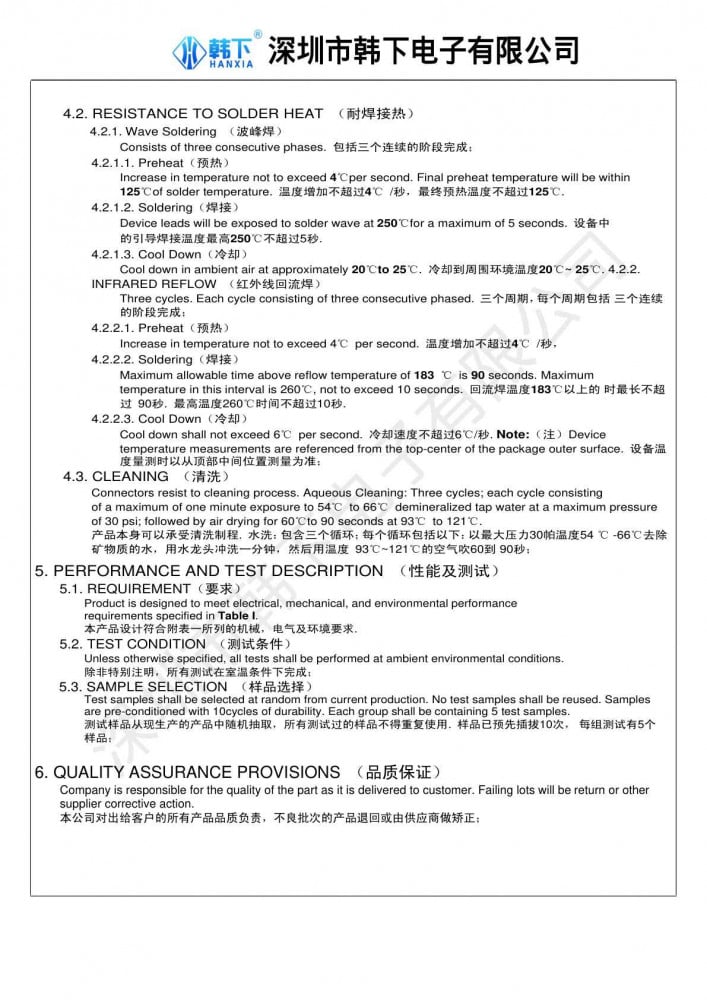 HX TF PUSH specification page 4