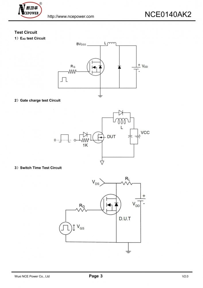NCE0140AK2 datasheet page 3