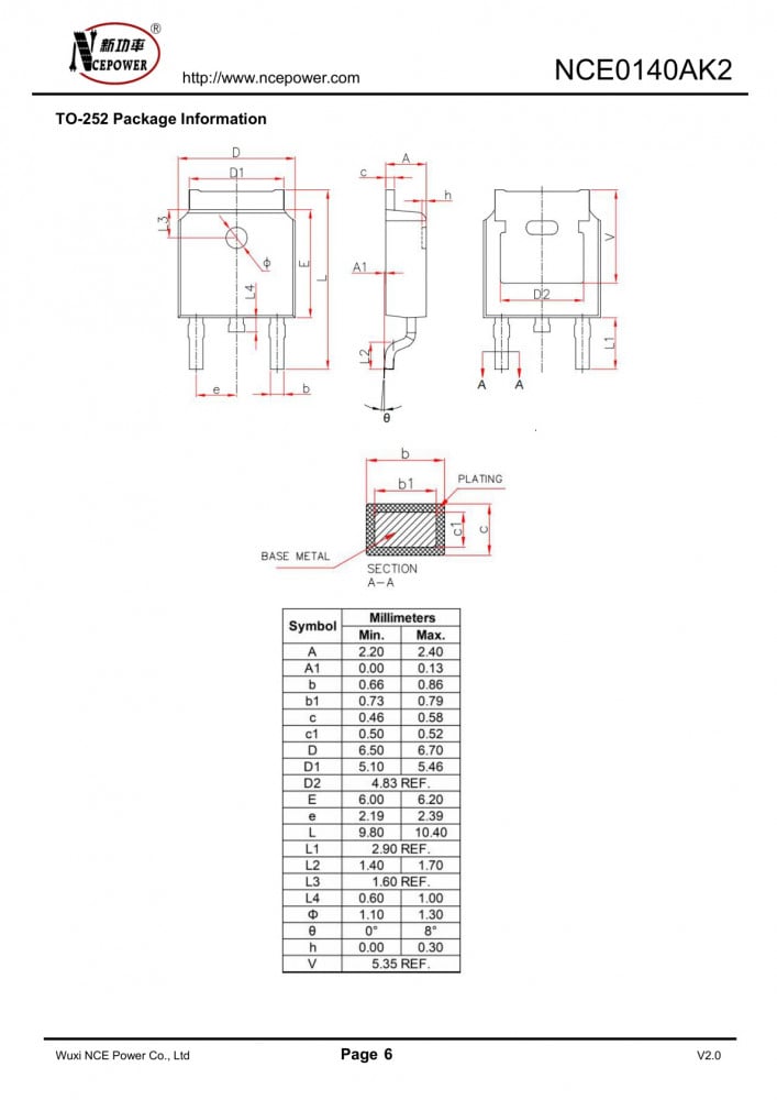 NCE0140AK2 datasheet page 6