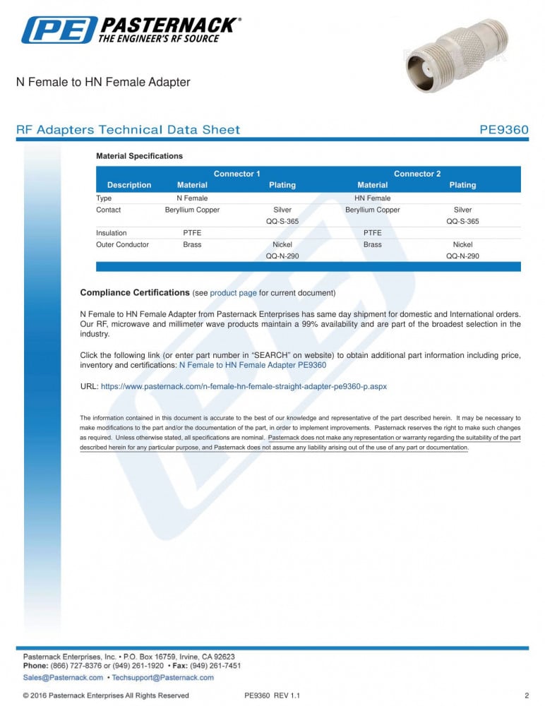 PE9360 technical document page 2