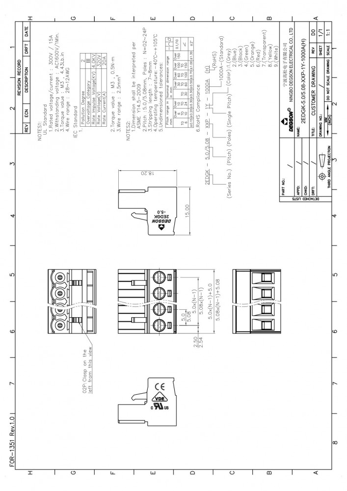 DEGSON 2EDGK-5.08-03P-14-1000A(H) document preview