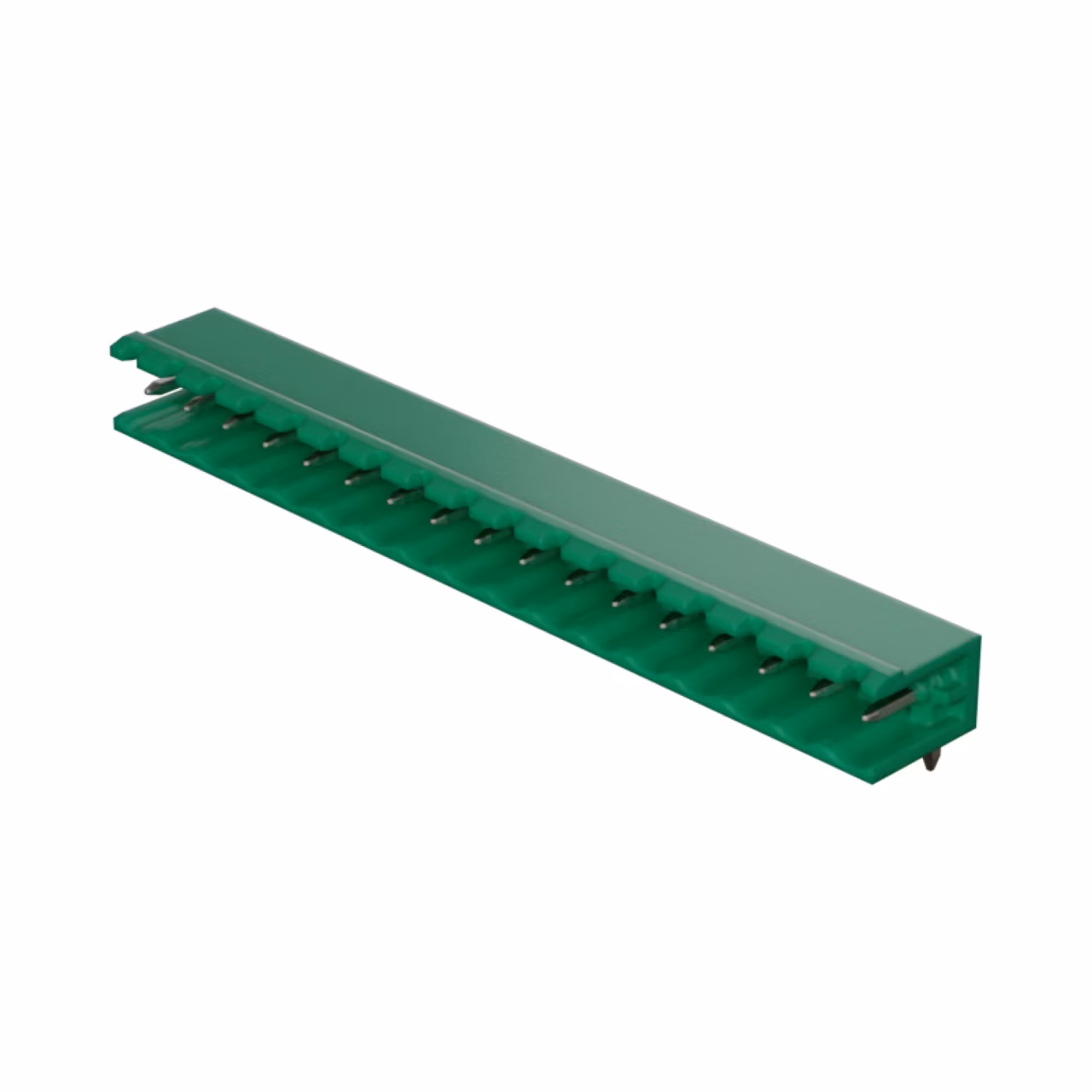 5.08mm Pitch Eurostyle Right-Angle PCB Header, Open Ends, Green Housing, 17 Circuits for sale