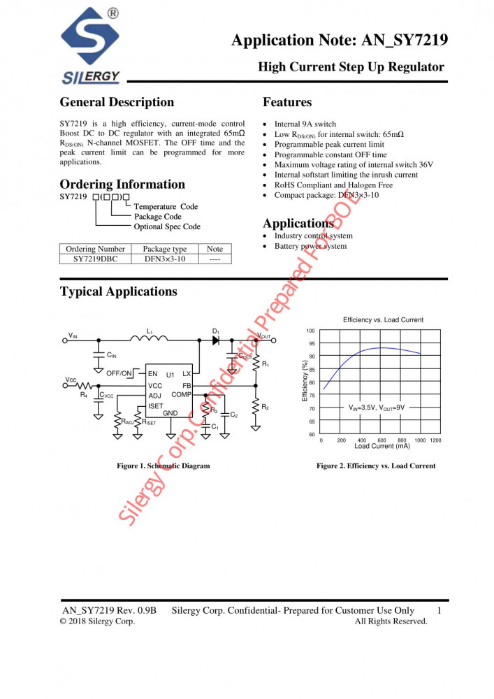 SY7219DBC datasheet page 1