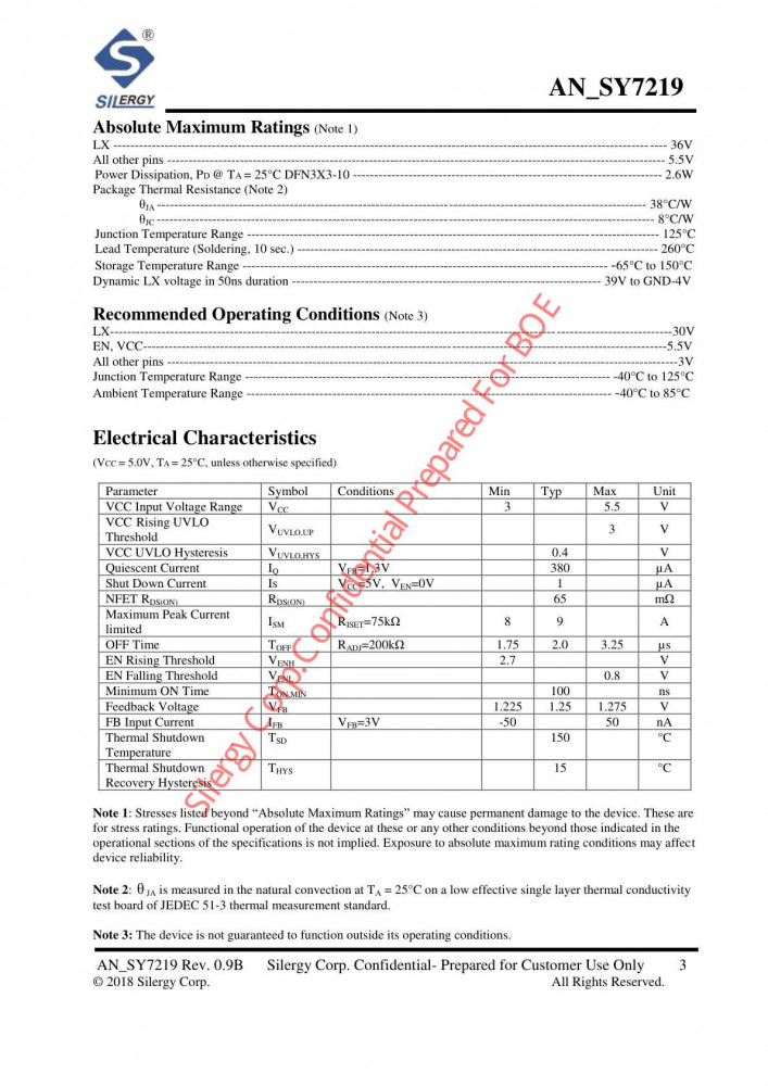 SY7219DBC datasheet page 3