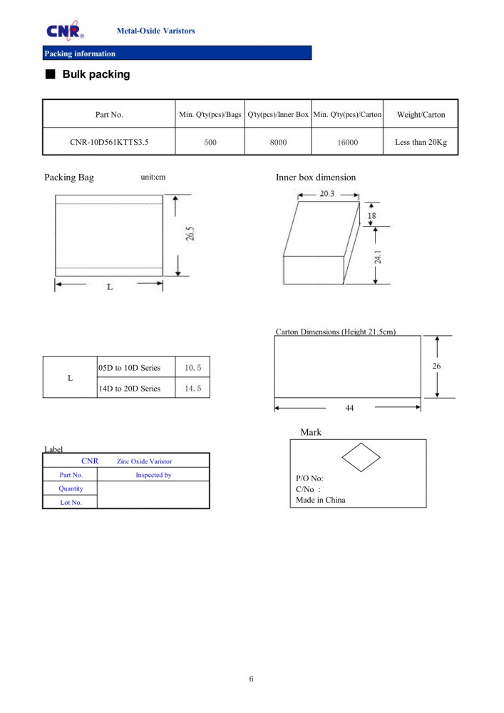 CNR datasheet page 7