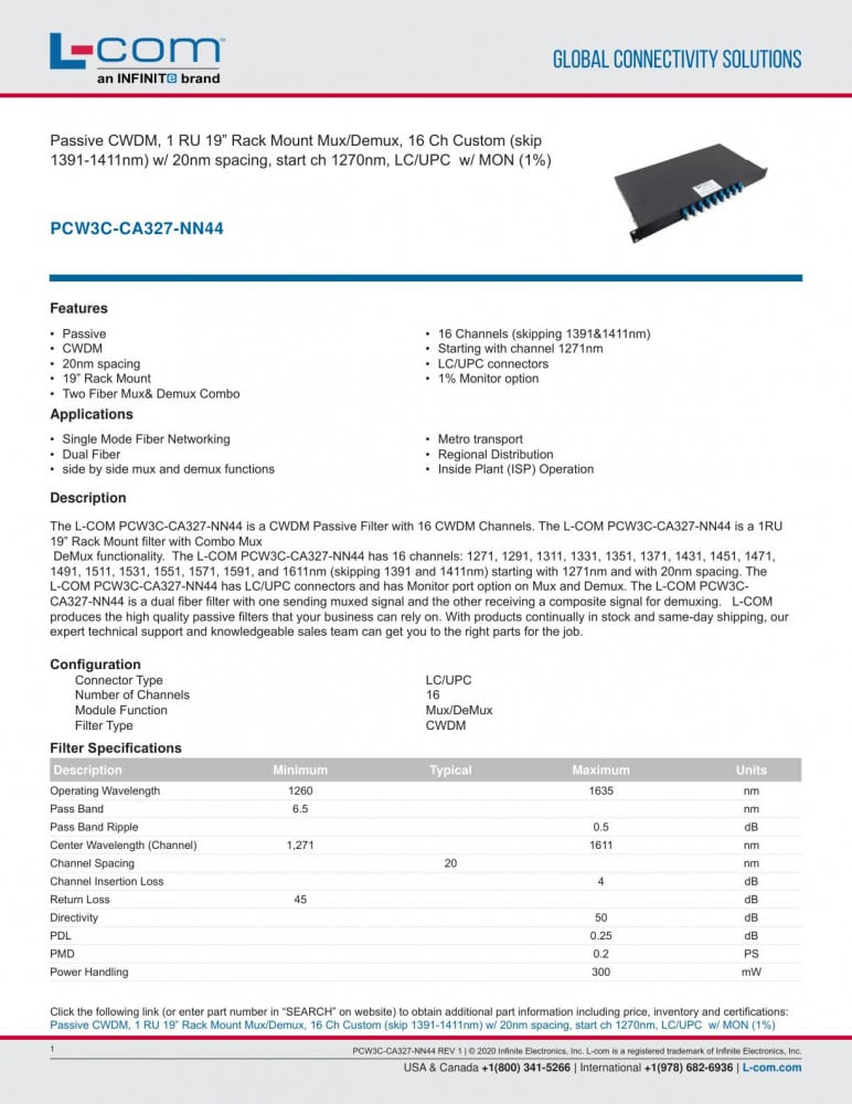 PCW3C-CA327-NN44 documentation page 1