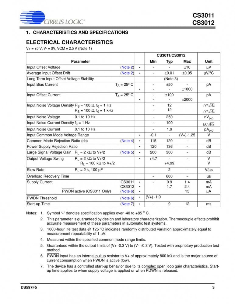 CS3011-IS datasheet page 3