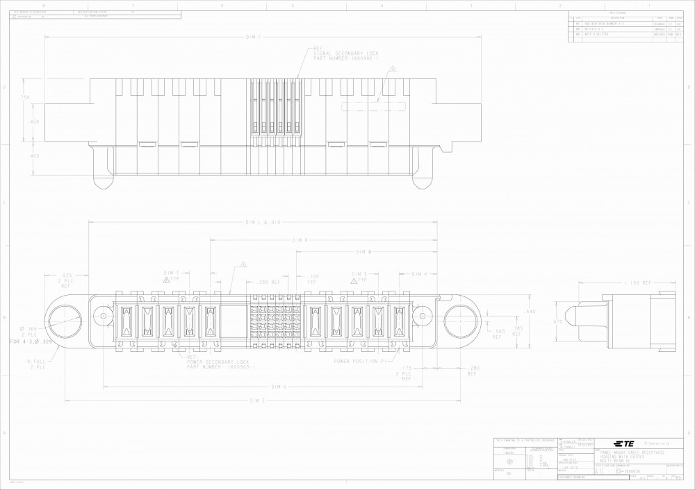 TE Connectivity 1600636 drawing page 1