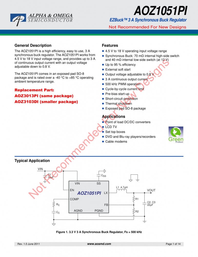 AOZ1051PI datasheet page 1