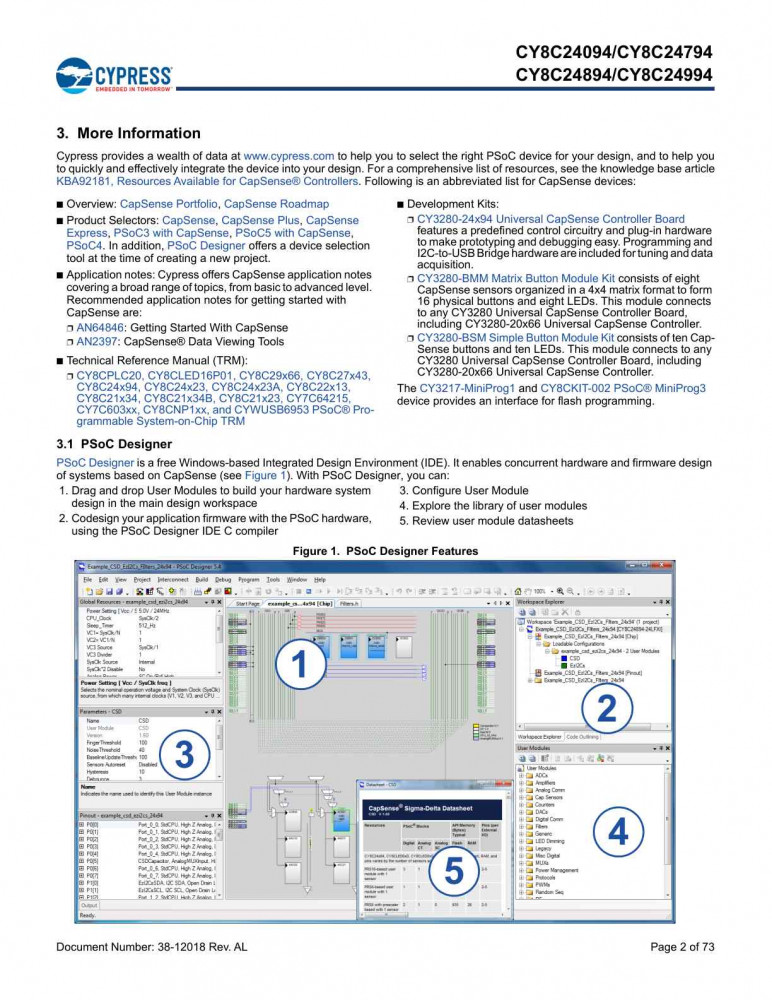 CY8C24794 datasheet page 2