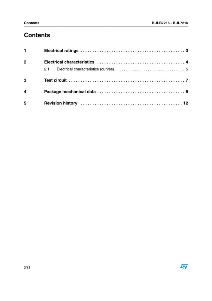 BUL7216 datasheet page 2