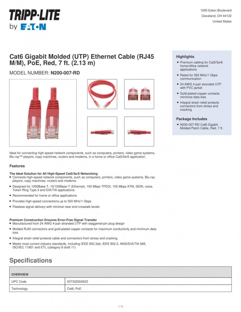 N200-007-RD technical document page 1