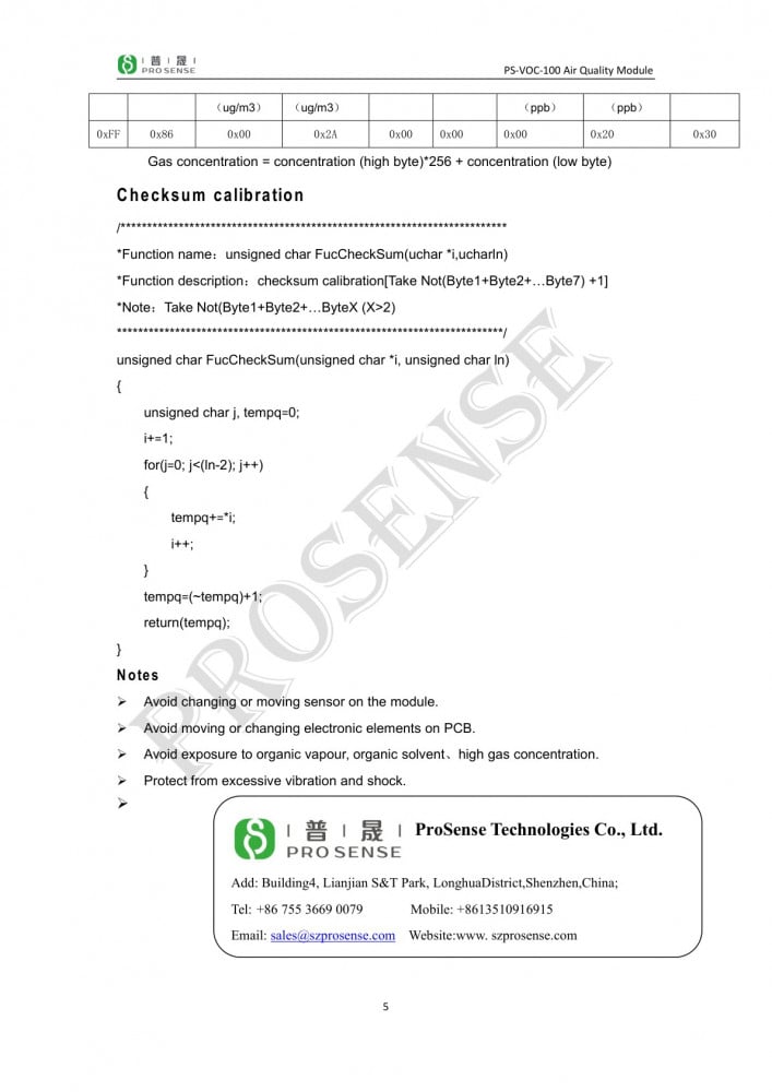PS-VOC-100 operation manual page 5