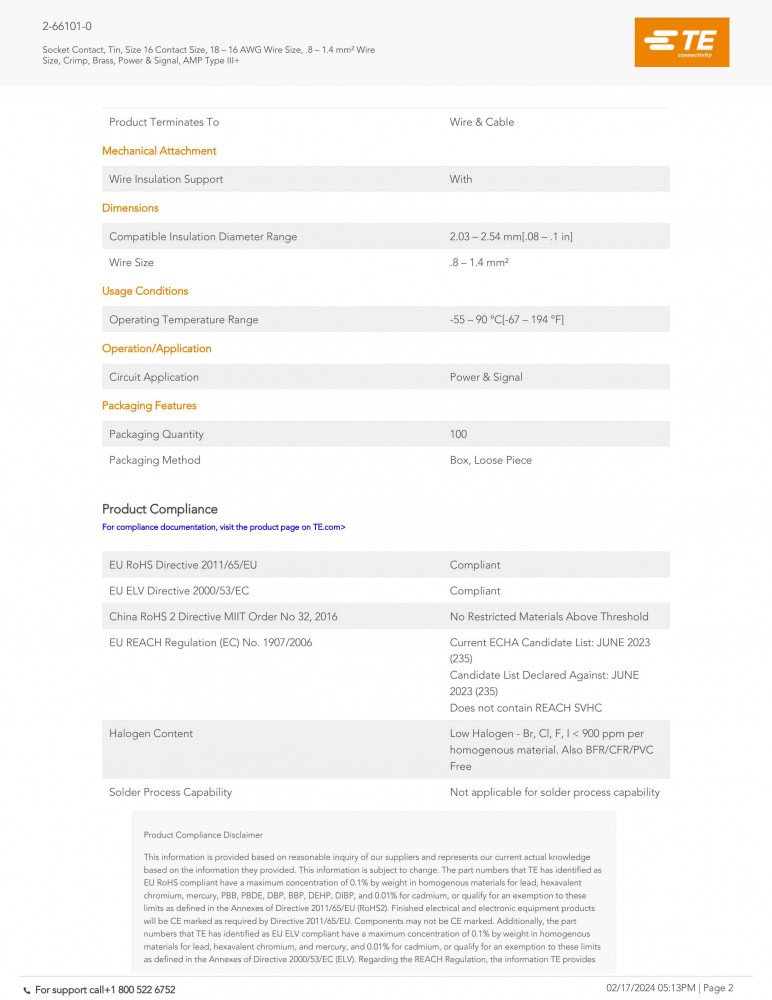 2-66101-0 technical document page 2