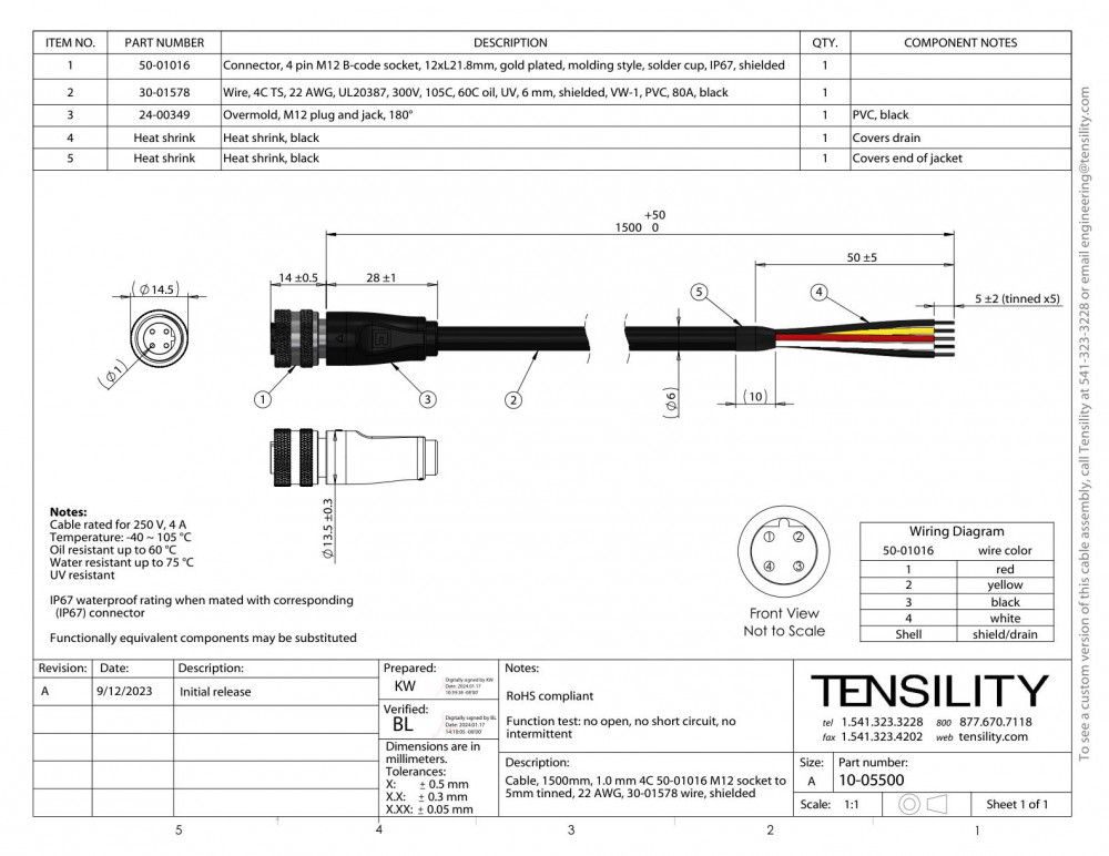 10-05500 cable assembly drawing preview