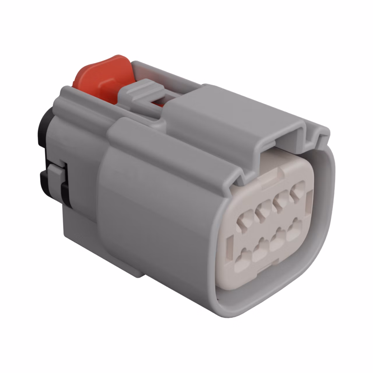MX150 Mat-Sealed Female Connector Assembly, Dual Row, 8 Circuits, Keying Option D, with Connector Position Assurance, with Clip-Slot, Stone Gray for sale