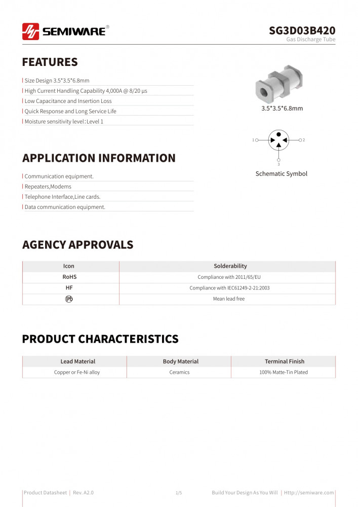 SG3D03B420 datasheet preview, page 1