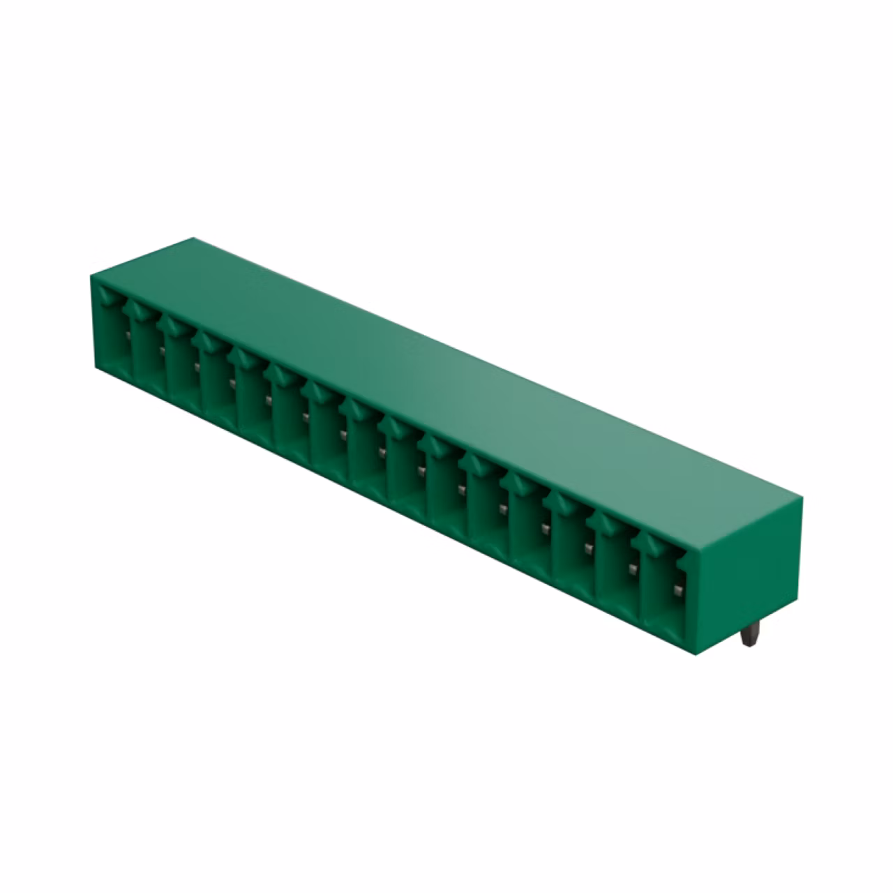 3.50mm Pitch Eurostyle Right-Angle PCB Header, Green Housing, 15 Circuits for sale