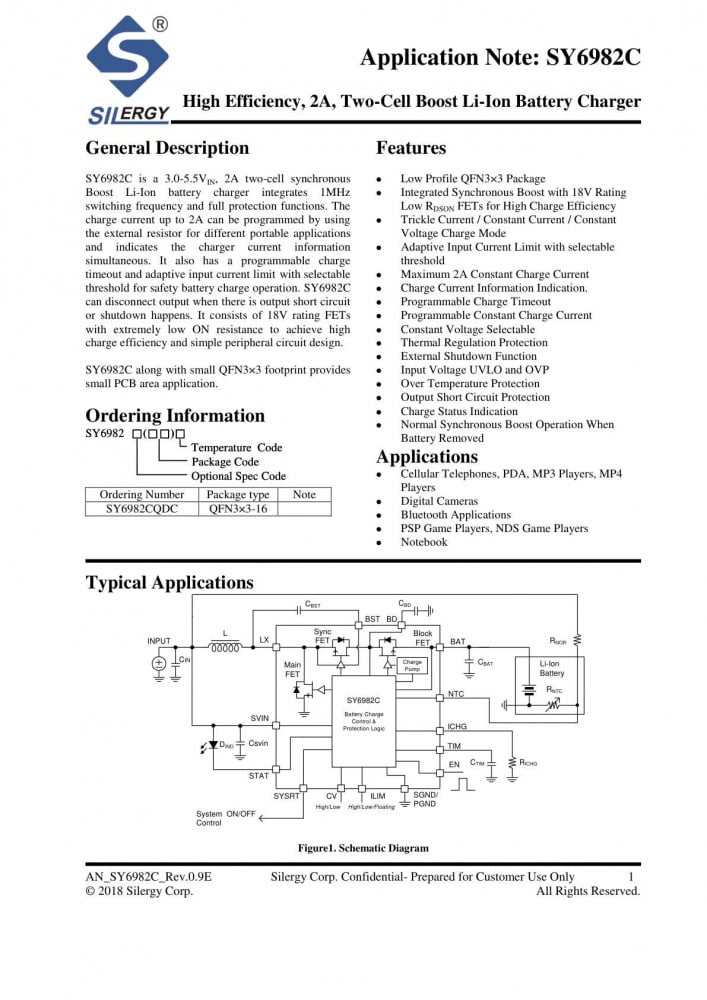 SY6982CQDC datasheet page 1