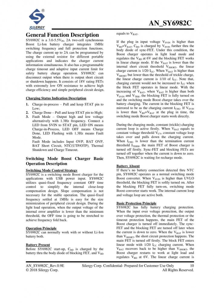 SY6982CQDC datasheet page 10
