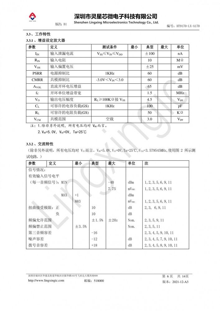 HT9170D(LX) datasheet page 6
