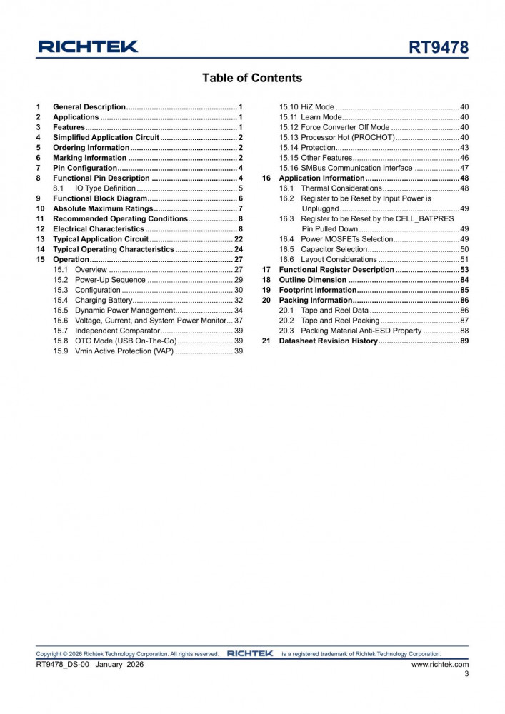 RT9478 datasheet page 3