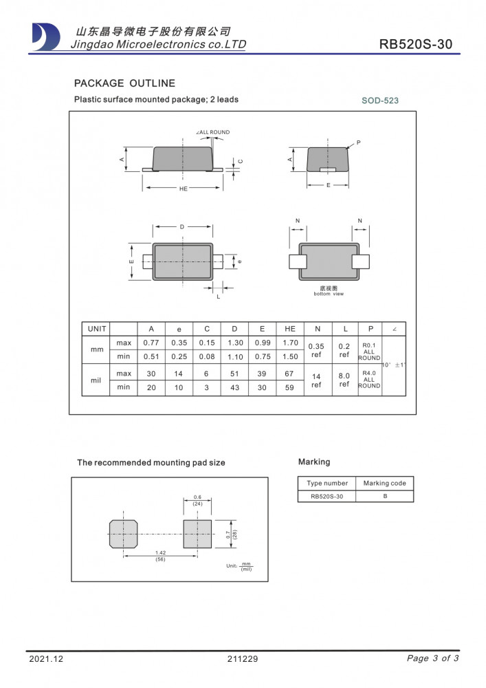 RB520S-30 datasheet page 3