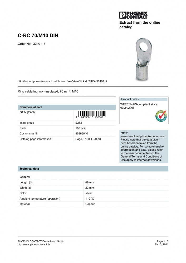 Phoenix Contact 3240117 product document page 1