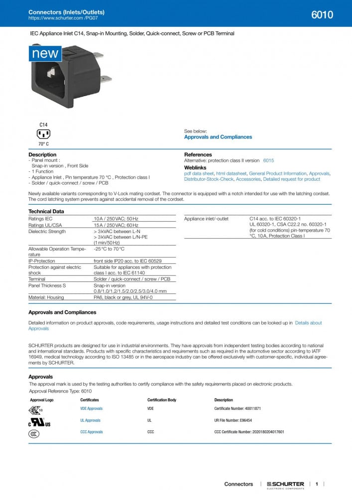 SCHURTER 6162.0029 technical document page 1