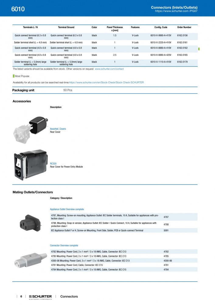 SCHURTER 6162.0029 technical document page 6