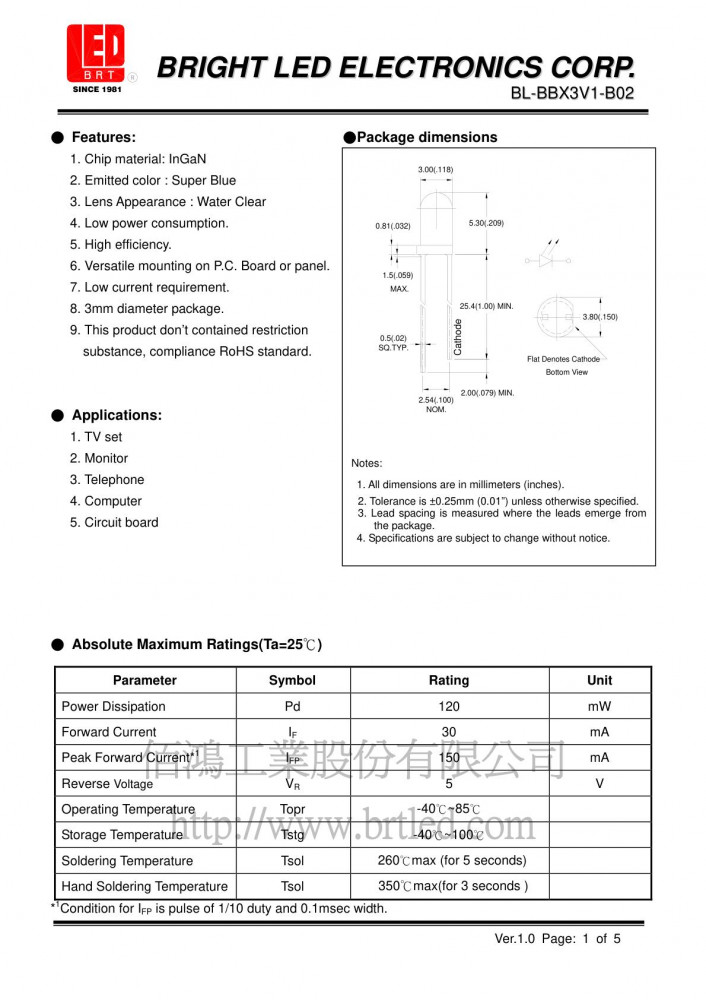 BL-BBX3V1-B02 datasheet page 1