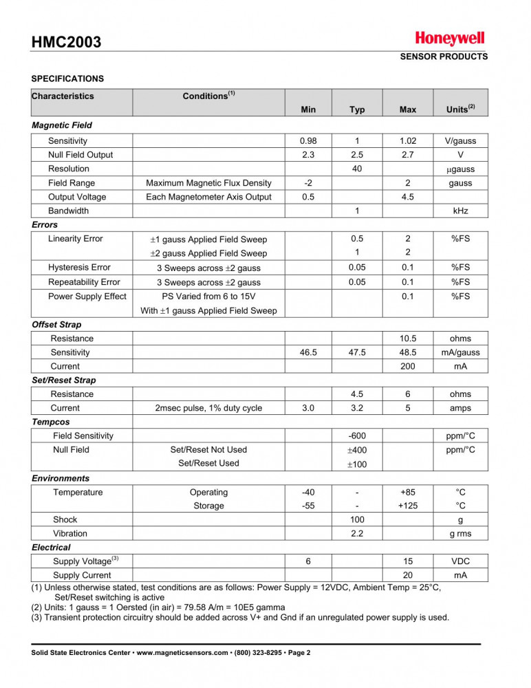 HMC2003 technical document page 2