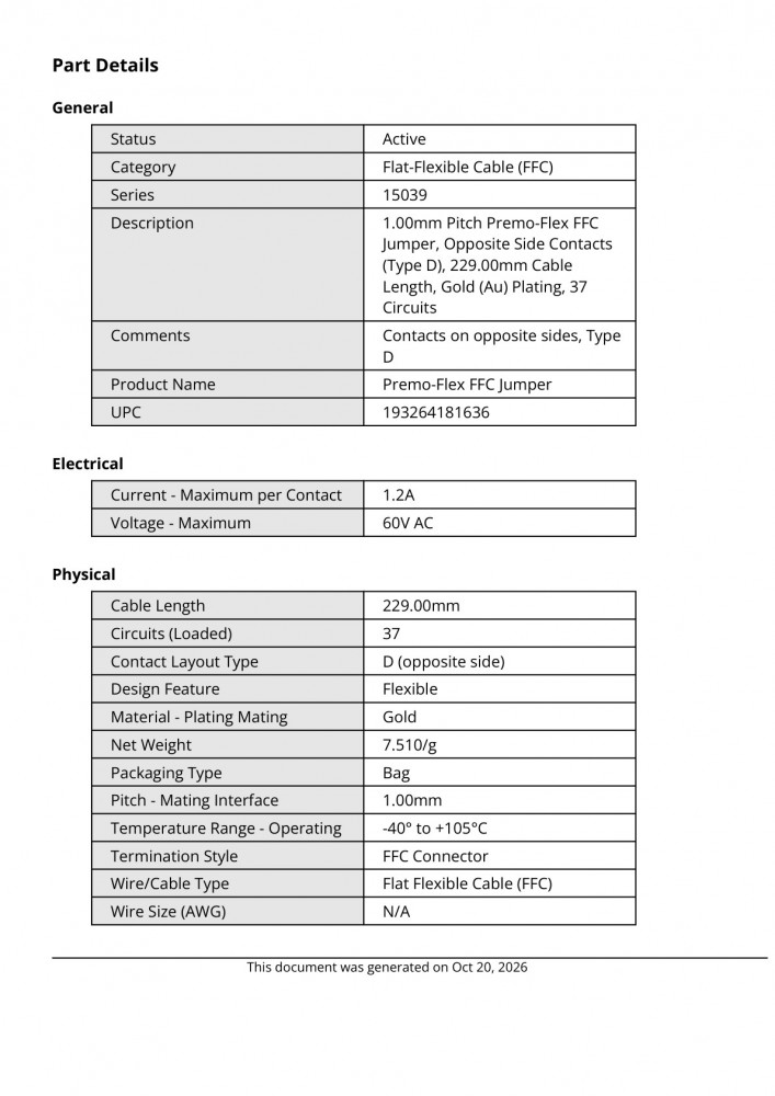 FFC family specification page image 2