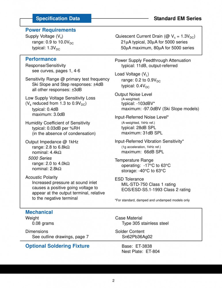 Knowles EM-23069-000 document page 2