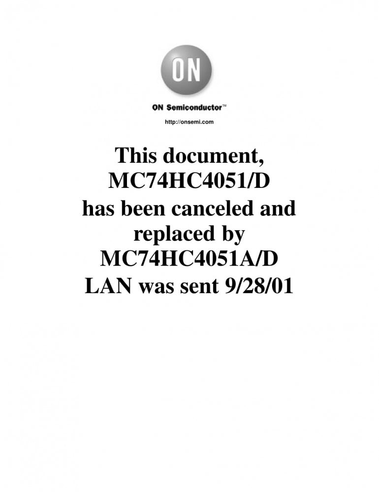 MC74HC4051DTEL datasheet page 1